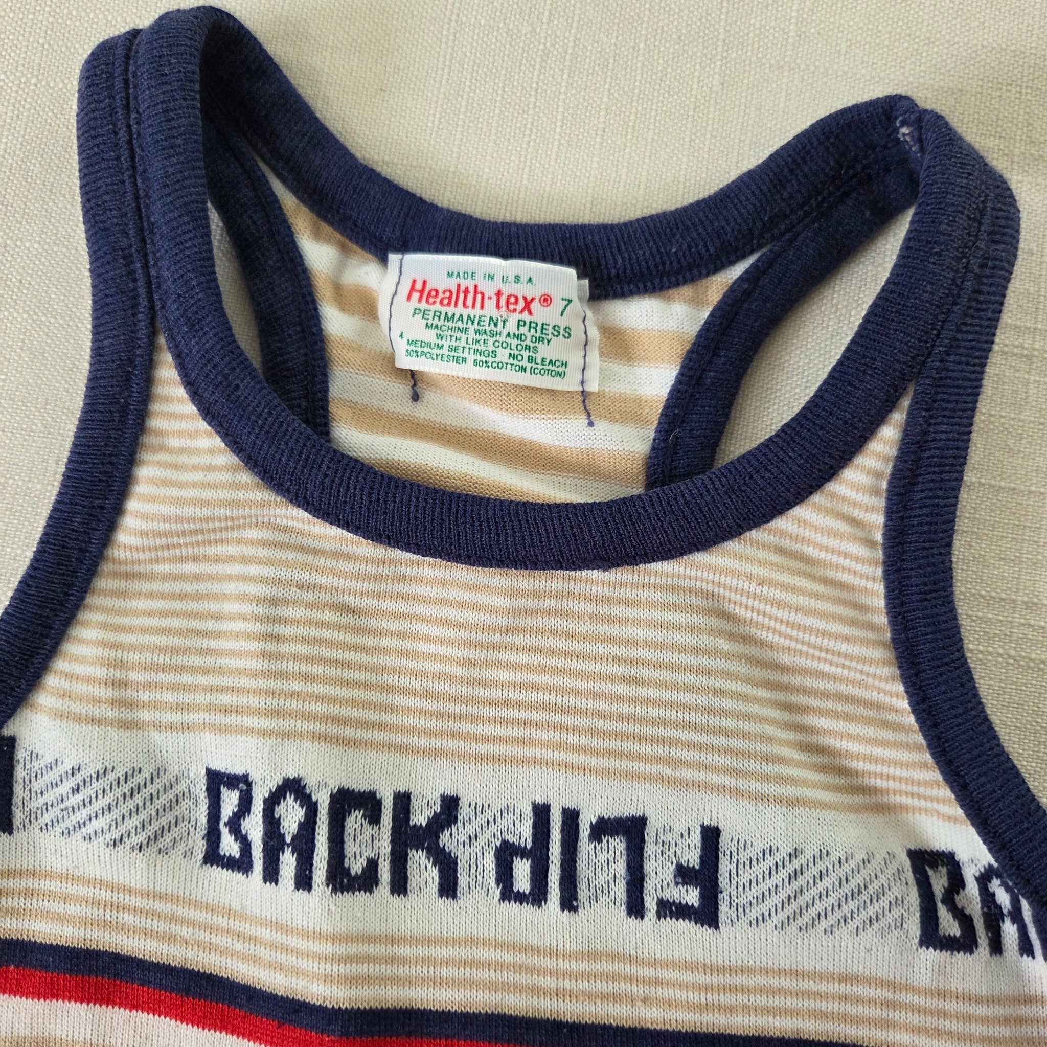 Vintage Healthtex "Back Flip" Striped Tank Top 4t – Nostalgic Baby Vintage